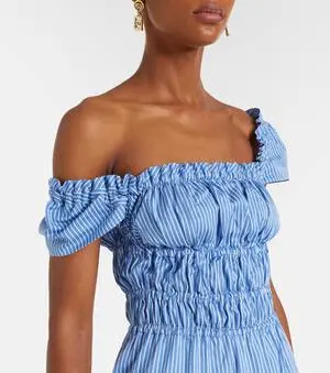 Altuzarra Striped Cotton Midi Dress - Blue