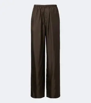 RÓHE Silk Wide-leg Pants - Brown