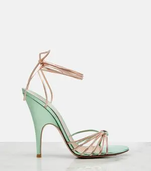 GIANVITO ROSSI Metallic Leather Slingback Sandals