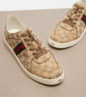 Gucci Stretch Gg Canvas Low-top Sneakers - Beige
