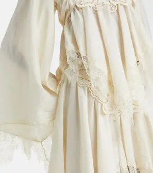 Blumarine Embroidered Lace-trimmed Blouse