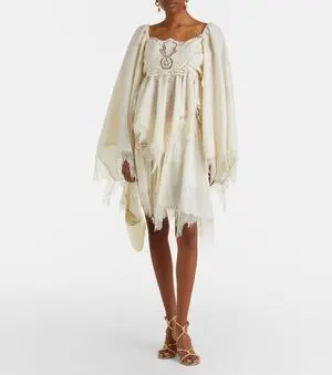 Blumarine Embroidered Lace-trimmed Blouse