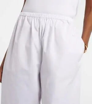 RÓHE Embroidered Cotton Poplin Wide-leg Pants