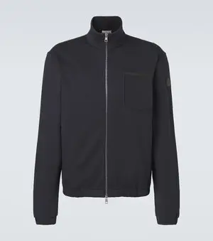 Moncler Cotton-blend Zip-up Sweater - Blue