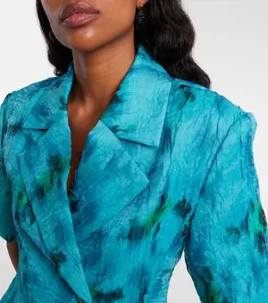GANNI Printed Organza Blazer