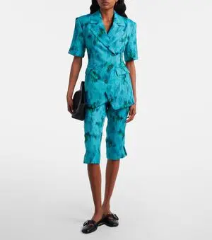 GANNI Printed Organza Blazer
