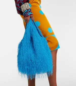 Dries Van Noten Marche Medium Fringed Top-handle Bag - Blue