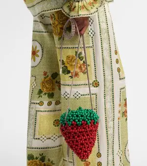 ALEMAIS Alémais Strawberry Mini Beaded Crossbody Bag