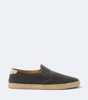 Brunello Cucinelli Jute-trimmed Suede Slip-on Shoes
