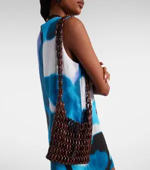 Staud Cornado Beaded Crossbody Bag - Brown
