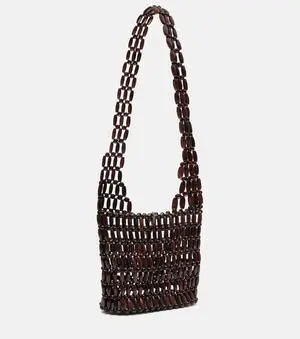 Staud Cornado Beaded Crossbody Bag - Brown