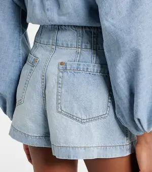 Zimmermann Indra High-rise Denim Shorts - Blue