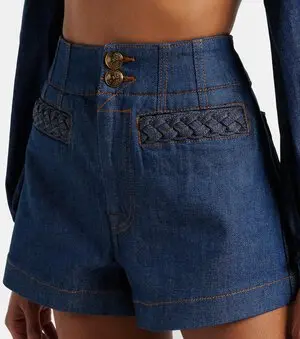 Zimmermann Aster High-rise Denim Shorts - Blue