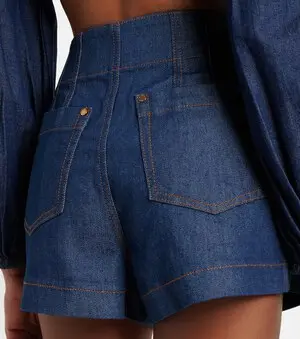 Zimmermann Aster High-rise Denim Shorts - Blue