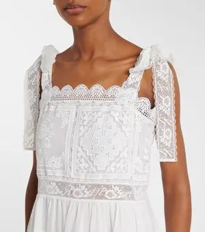 Zimmermann Aster Lace-trimmed Midi Dress