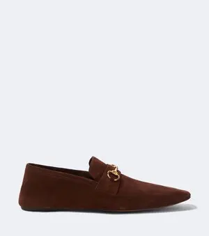 Gucci Ragazzo Horsebit Suede Loafers - Brown