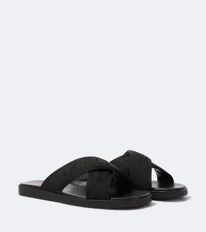 Gucci Logo Jacquard Sandals - Black
