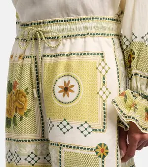 ALEMAIS Alémais Dixie Printed Linen Wide-leg Pants