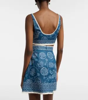 ALEMAIS Alémais Lucky Printed Linen Crop Top