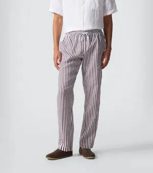 Fedeli Striped Linen Straight Pants