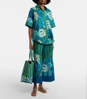 ALEMAIS Alémais Margo Printed Cotton Wide-leg Pants