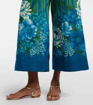 ALEMAIS Alémais Margo Printed Cotton Wide-leg Pants