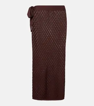 Melissa Odabash Dawn Knitted Wrap Skirt - Brown