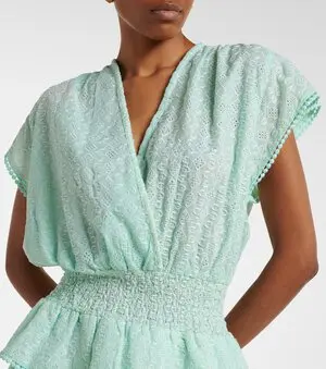 Melissa Odabash Jess Embroidered Cotton Minidress