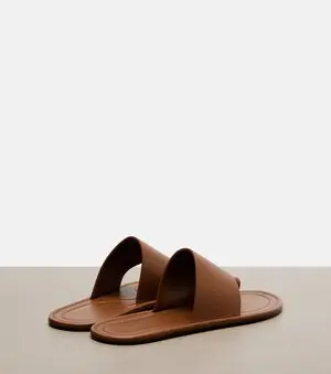 THE ROW Malick Thong Leather Sandals - Brown