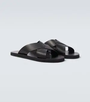 ANCIENT GREEK SANDALS Bios Leather Sandals - Black