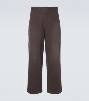 A.PRESSE Vintage Cotton Wide-leg Pants - Brown