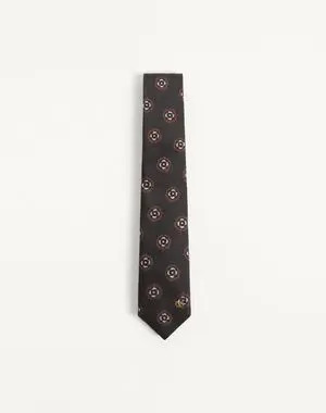 Valentino Garavani Geometric Jacquard Tie - Black/multicolour