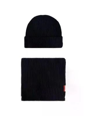 Dsquared2 Ribbed-knit Scarf And Hat Set With Logo Plate