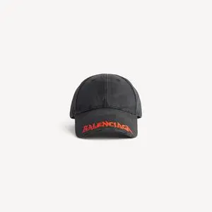 Balenciaga Cotton Logo Cap - Black