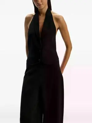 12 STOREEZ Buttoned Open-back Vest - Black