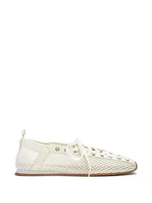 GANNI Mesh Lace-up Ballet Flats