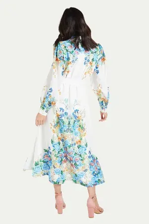 WALLIS Floral Belted Midi Shirt Dress