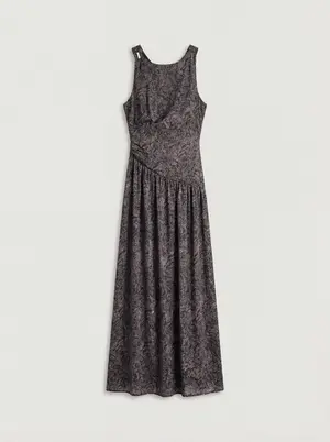 WAREHOUSE Printed Chiffon Tiered Maxi Dress