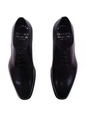 DOUCAL'S Tapered Leather Lace-up Shoes - Black
