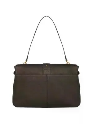 Pinko Slouchy Leather Shoulder Bag - Brown
