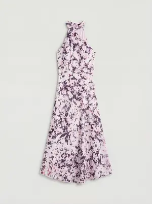 WAREHOUSE Scarf Tie Asymmetric Maxi Dress