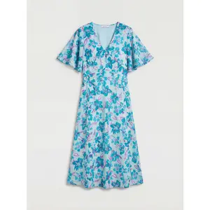 WALLIS Petite Floral Tie-neck Midi Dress
