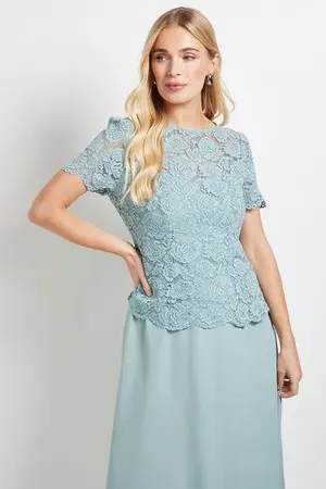 WALLIS Petite Lace Overlay Midi Dress