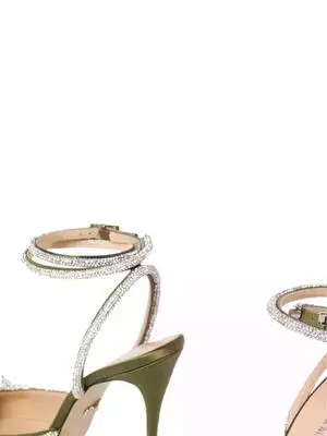 Mach & Mach Double Bow Crystal-embellished Pumps - Green