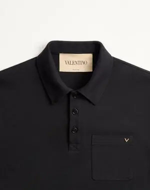 Valentino Garavani Cotton Polo Shirt With Vgold