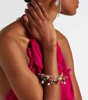 Dries Van Noten Embellished Bracelet - Orange
