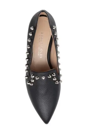 BEAUTIISOLES BY ROBYN SHREIBER Celeste Pointed Toe Loafer With Stud Embellishments - Black