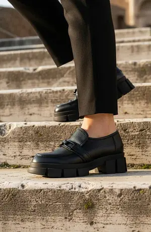 BEAUTIISOLES BY ROBYN SHREIBER Raquel Platform Loafer With Glossy Bit Hardware