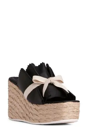 BEAUTIISOLES BY ROBYN SHREIBER Noelle Espadrille Platform Wedge Slide Sandal