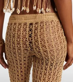 Anna Kosturova Crochet Wide-leg Pants